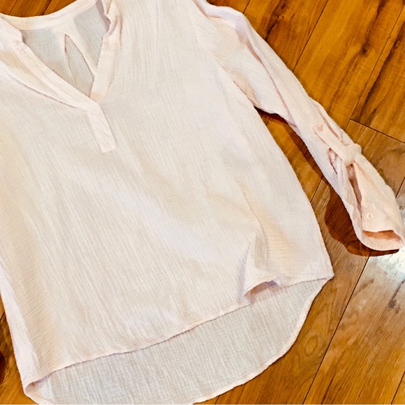 Tops | Gauze Gauzy Cotton Blush Pink Blouse Button Up Shirt Lagan Look ...